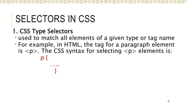 Lecture 9 CSS part 1.pptxType Classification | PPT