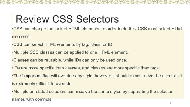 Lecture 9 CSS part 1.pptxType Classification | PPT