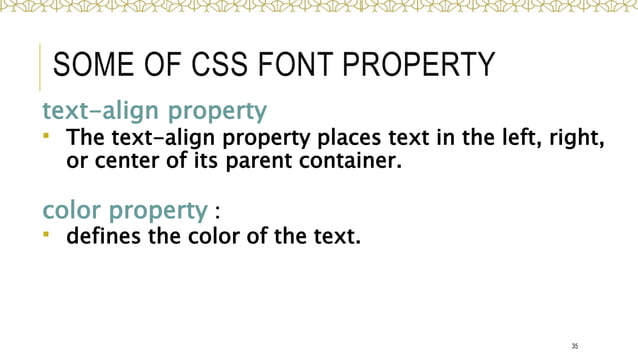 Lecture 9 CSS part 1.pptxType Classification | PPT