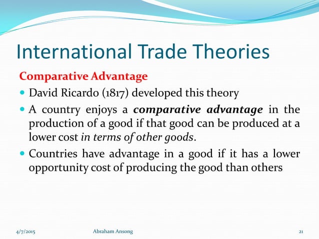 Lecture 9; international trade | PPT