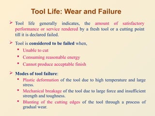 lecture 9 Machining - Tool wear powerpoint | PPTX