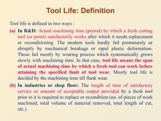 lecture 9 Machining - Tool wear powerpoint | PPTX