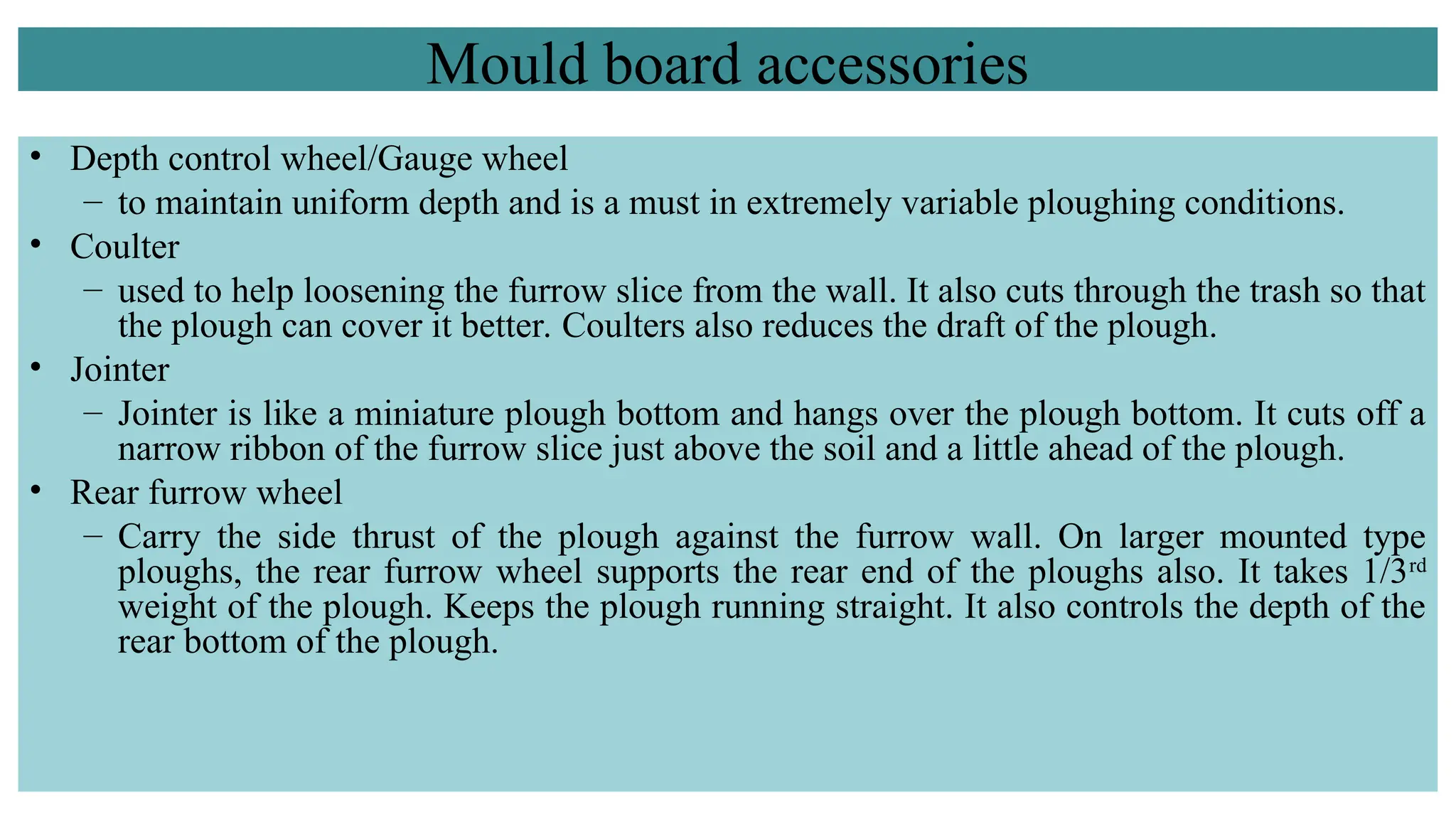 Lecture 9_MB plough. its different component and their function | PPT