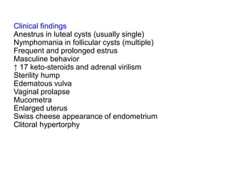 Lecture 9 Ovarian cysts in domestic animals | PDF