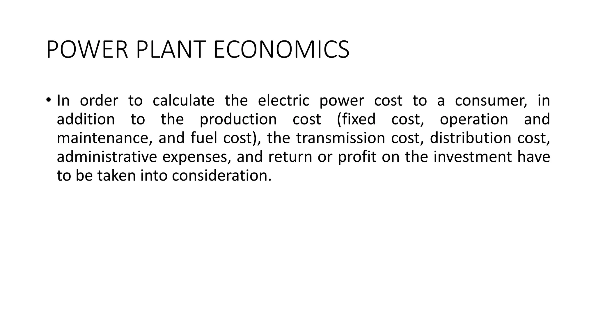 Lecture 9 plant economics | PPTX | Gas and Electric | Home Utilities