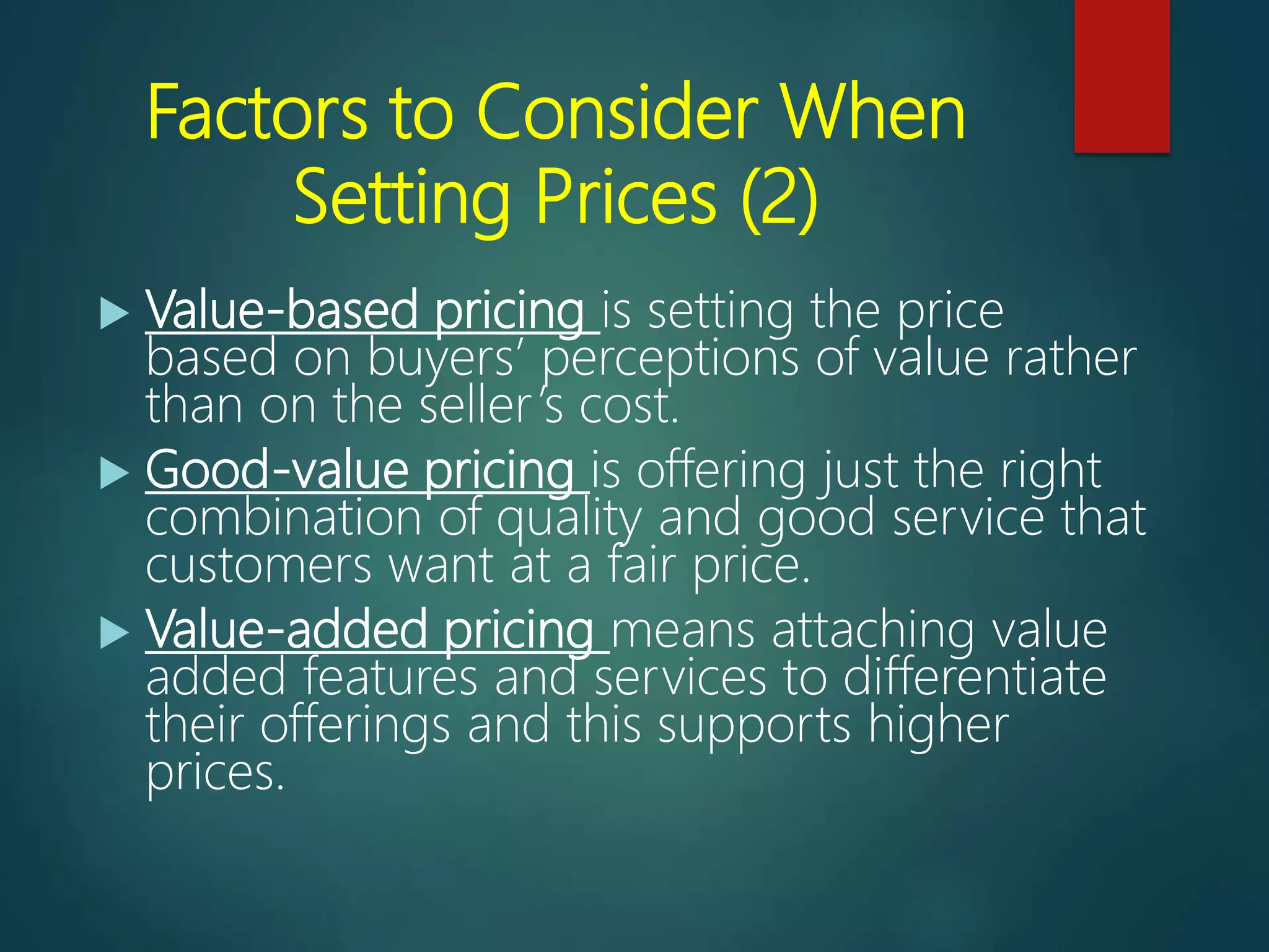 Lecture 9 pricing considerations and approaches | PPT
