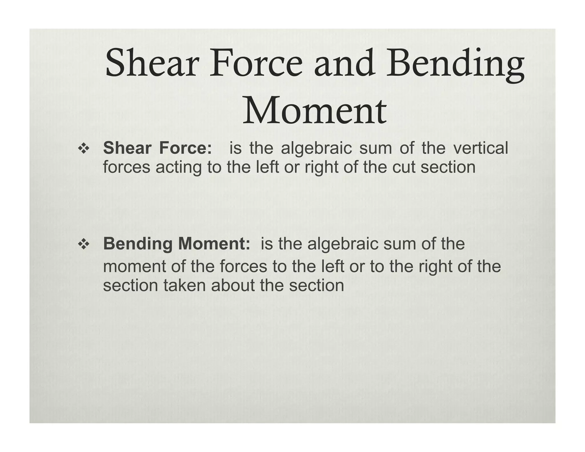 Lecture 9 shear force and bending moment in beams | PDF