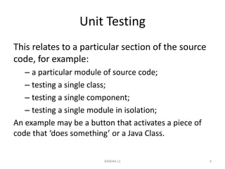Lecture 9 testing_packaging_app | PPT