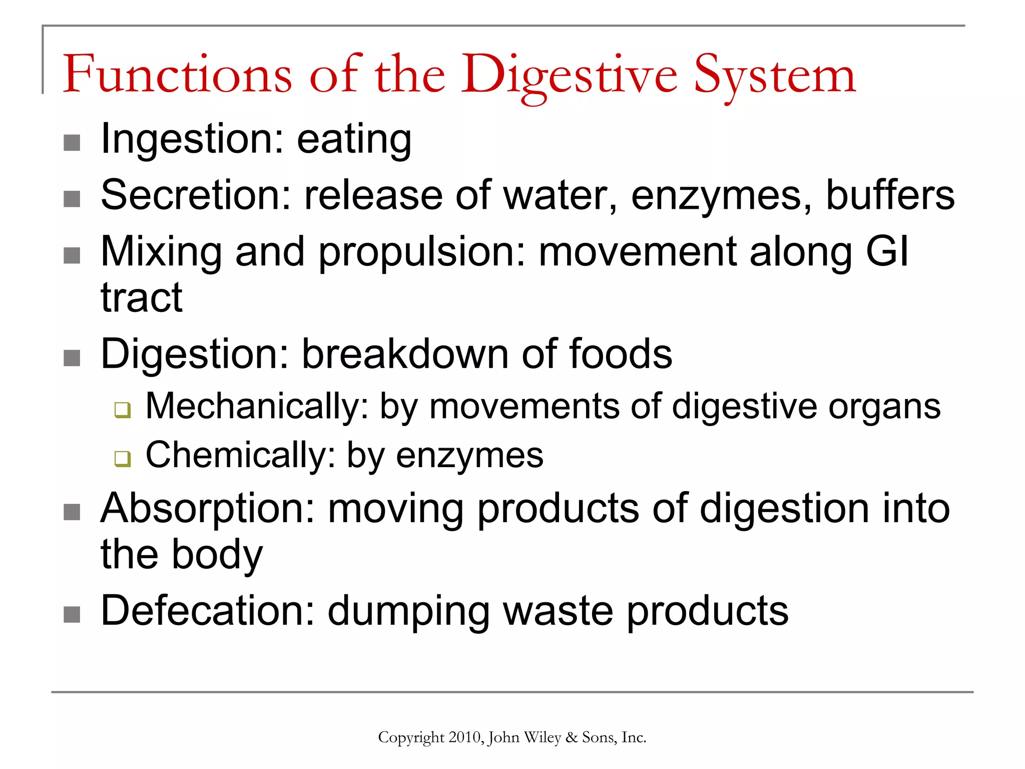 Lecture 9 the digestive system | PPT