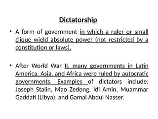 Lecture 9 Types of Governments.pptx presentation | PPT
