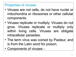 Lecture 9 Virology an introduction.and economic importance | PPTX