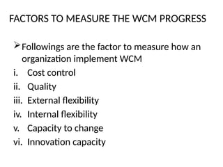 world class manufacturing wcm maintenanc | PPTX