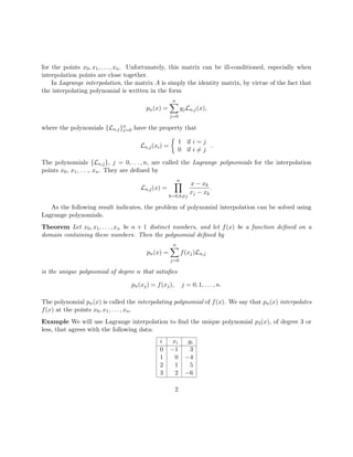 Lecture about interpolation | PDF