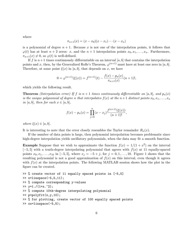 Lecture about interpolation | PDF