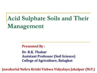 Acid Sulphate Soils | PPTX