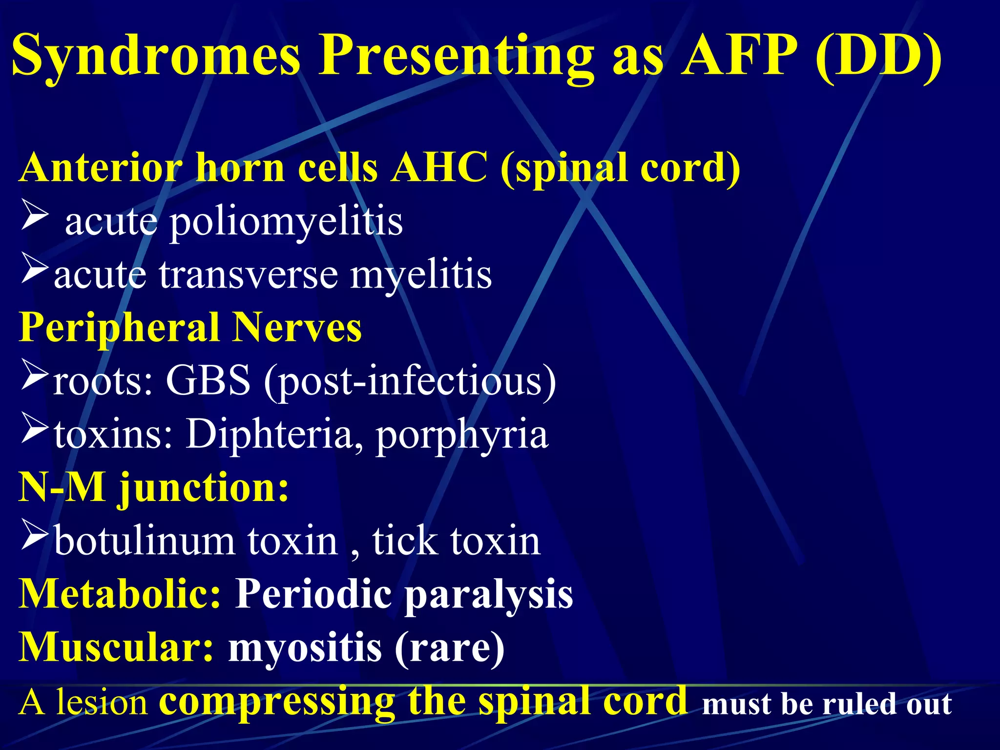 ACUTE FLACCID PARALYSIS MBBS Lecture | PPT