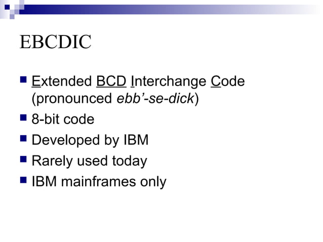 Lecture ascii and ebcdic codes | PPT