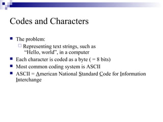 Lecture ascii and ebcdic codes | PPT