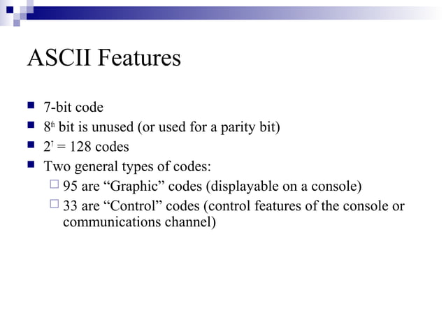 Lecture ascii and ebcdic codes | PPT