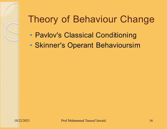LECTURE BEHAVIOUR CHANGE INTERVENTION GMC.pptx | Medical Health