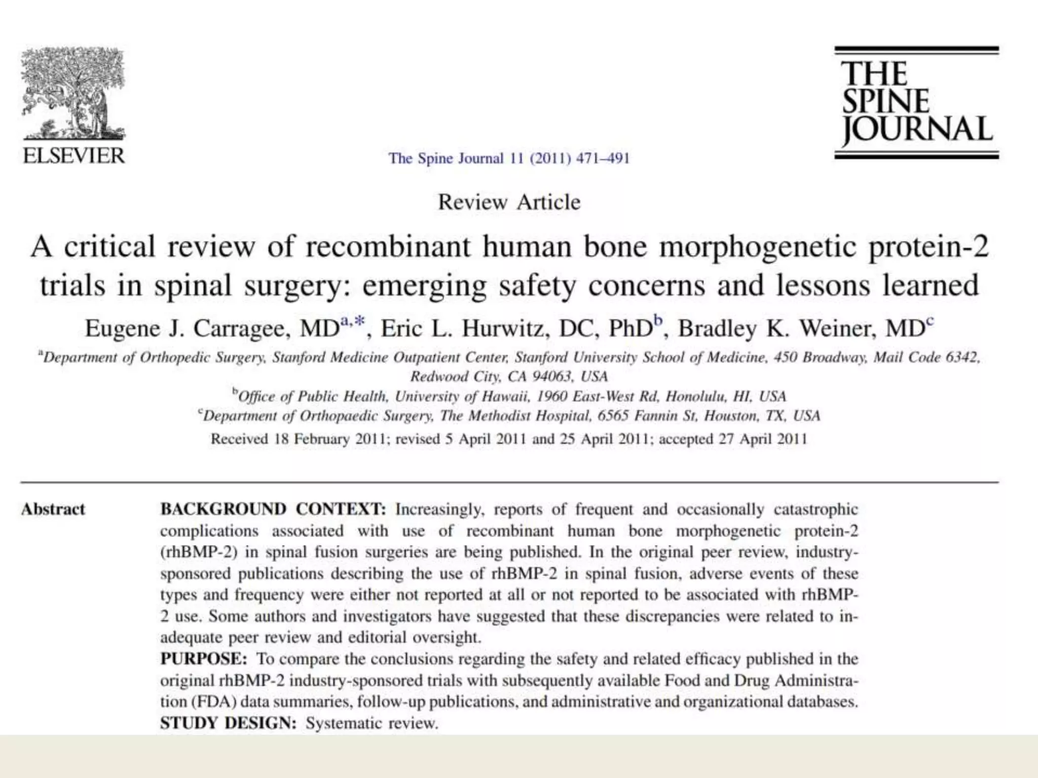 BMP bone morphogenic protein in spinal surgery | PPT