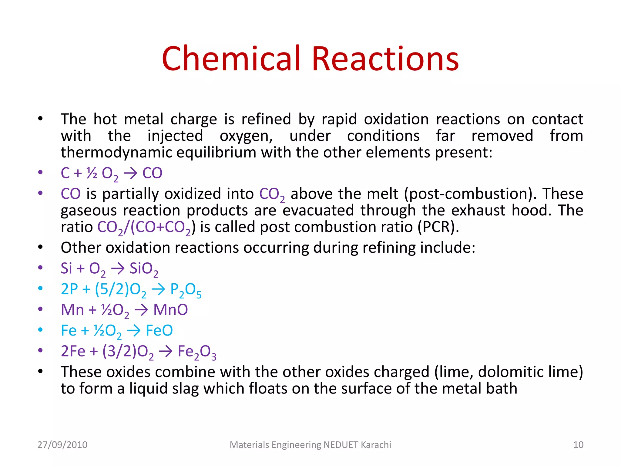 Steel MAking: Lecture BOS and EAF | PPTX