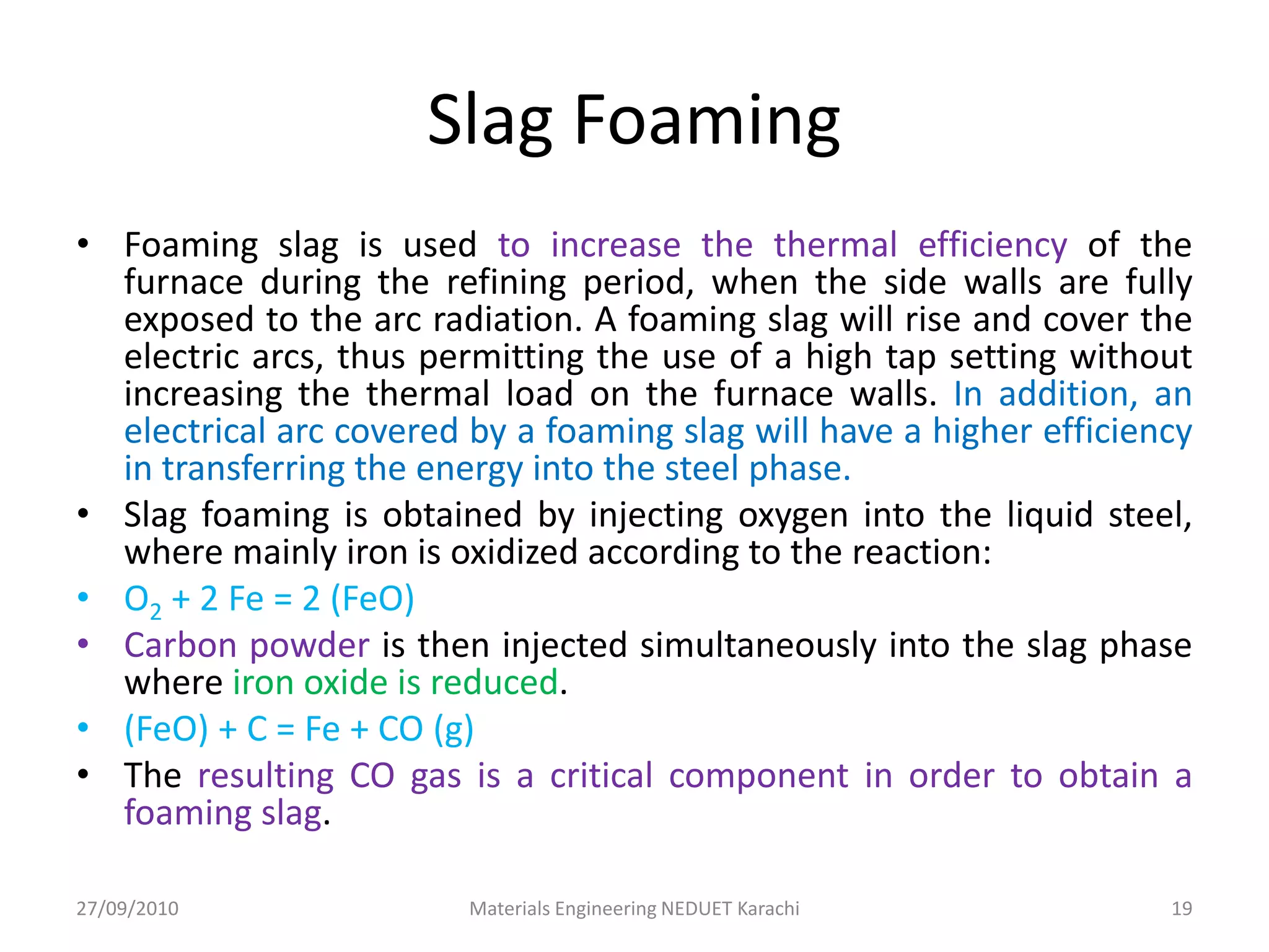 Steel MAking: Lecture BOS and EAF | PPTX