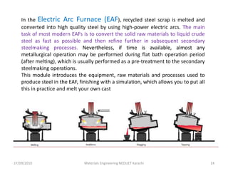 Steel MAking: Lecture BOS and EAF | PPTX