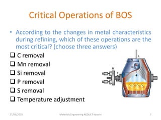 Steel MAking: Lecture BOS and EAF | PPTX