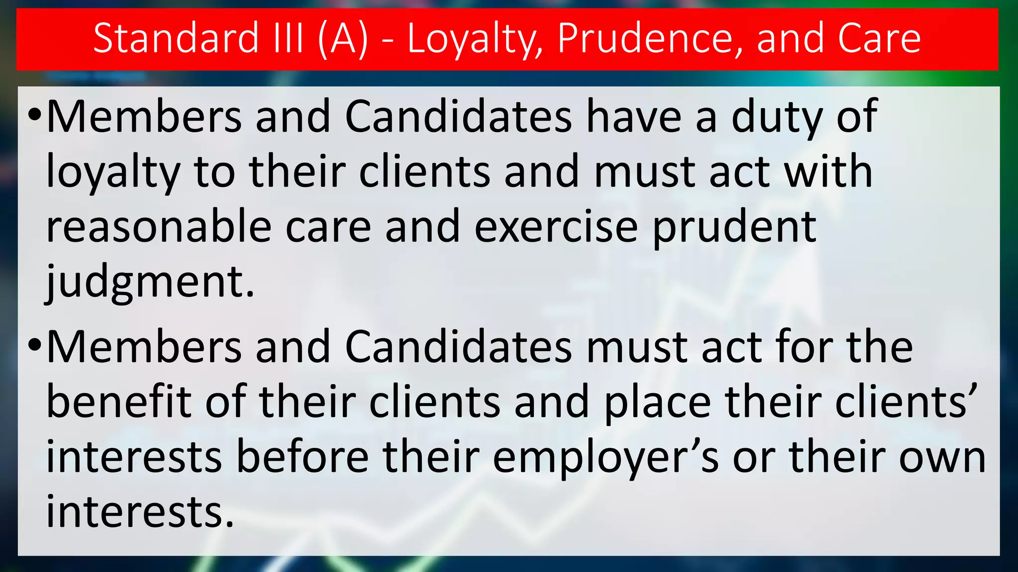 Lecture C - Standard III Duties to Clients | PDF