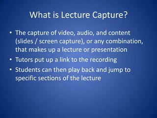 Lecture capture | PPTX