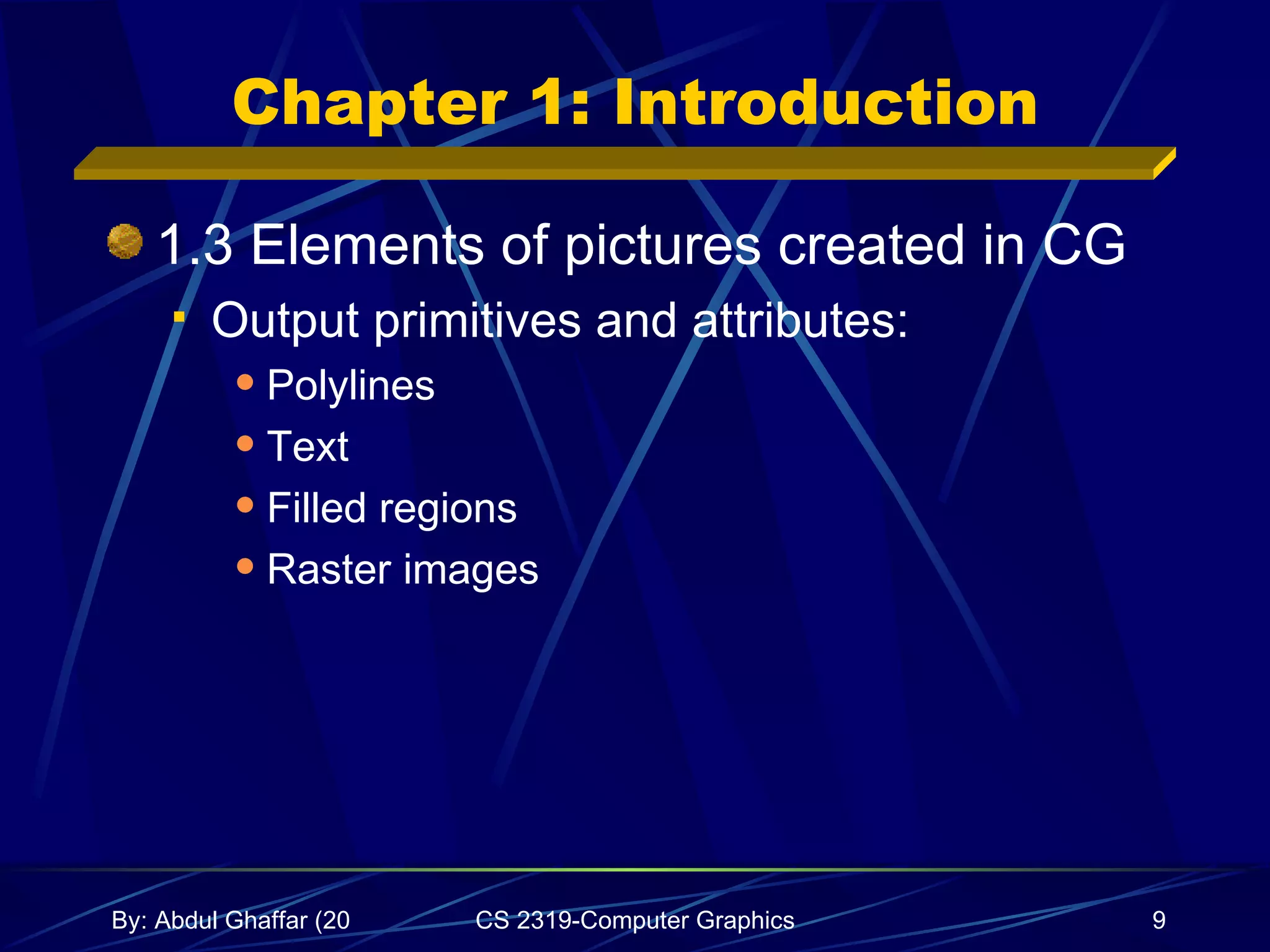 Computer Graphics Introduction | PPT
