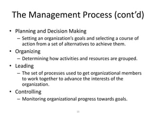 Fundamentals of Management Lecture, chapter 1 | PPTX