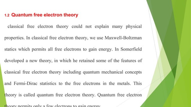 lecture classical and Quantum Free electron theory (FERMI GAS) (23-24).pdf | Chemistry | Science