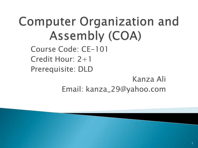 Lecture (coa) | PPTX | Programming Languages | Computing