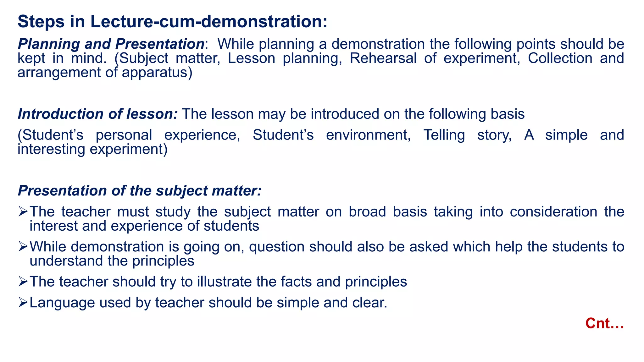 Lecture cum demonstration Method | PPTX