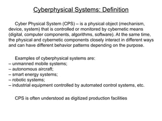 LECTURE presentation on Cyber-Physical Systems | PPT
