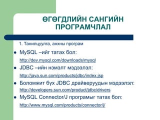 Lecture data base programming part1 | PPT