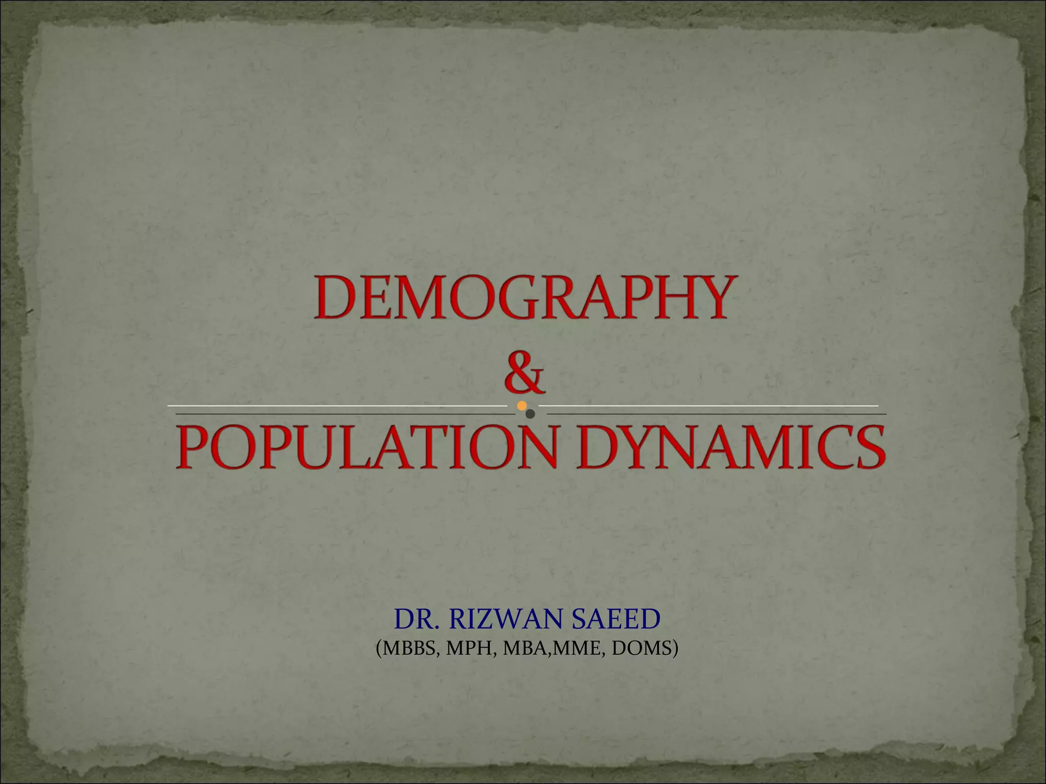 Lecture demography 2019 | PPT