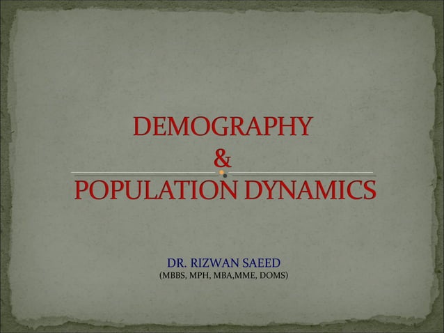 Lecture Demography 2019 Ppt