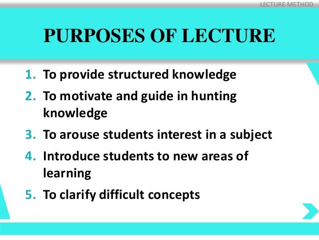 Lecture AND demonstration METHODS
