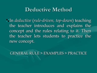 Lecture,discussion, inductive and deductive | PPT