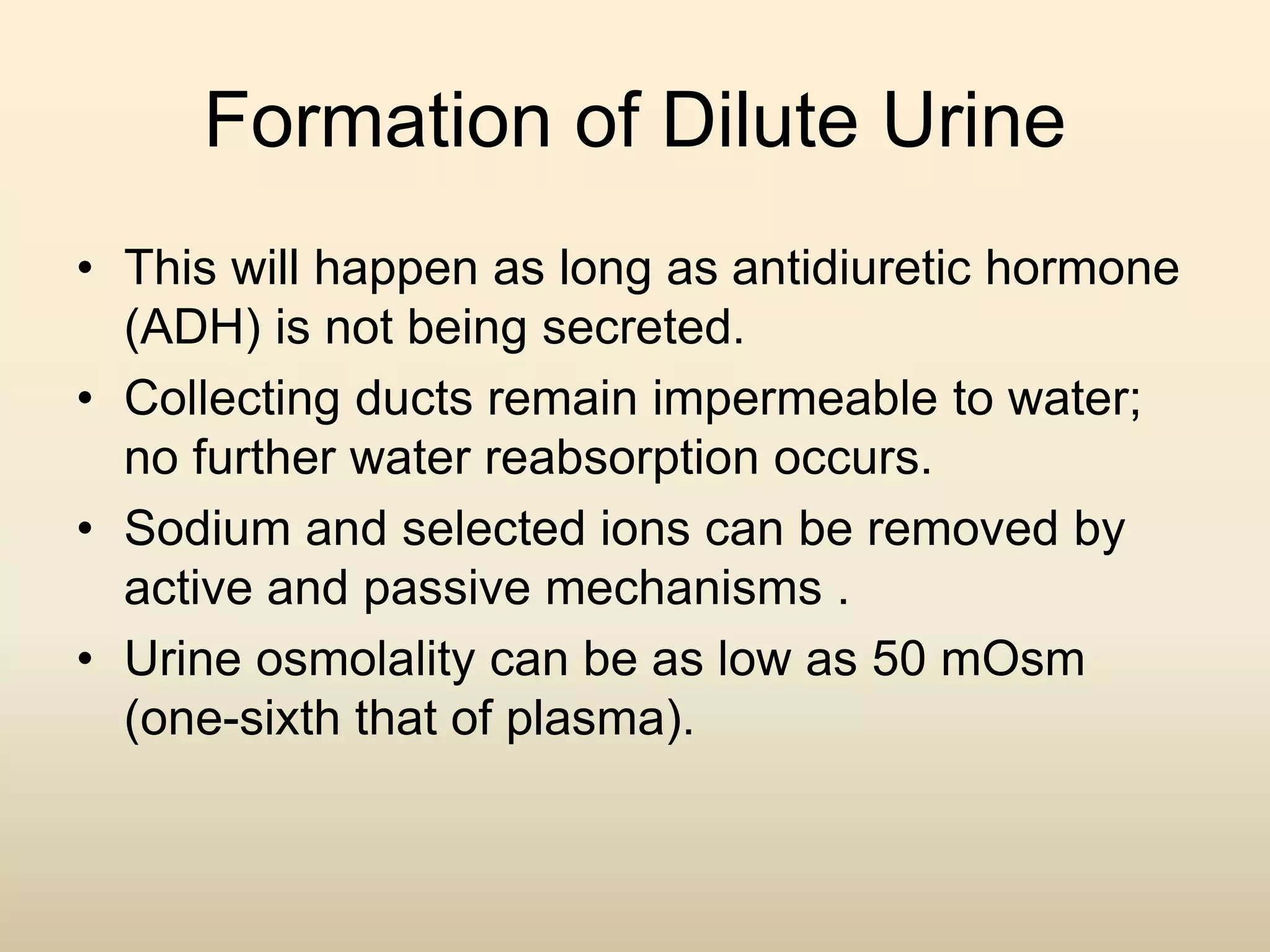 Urine Concentration and dilution. plasma clearance | PDF | Chemistry ...