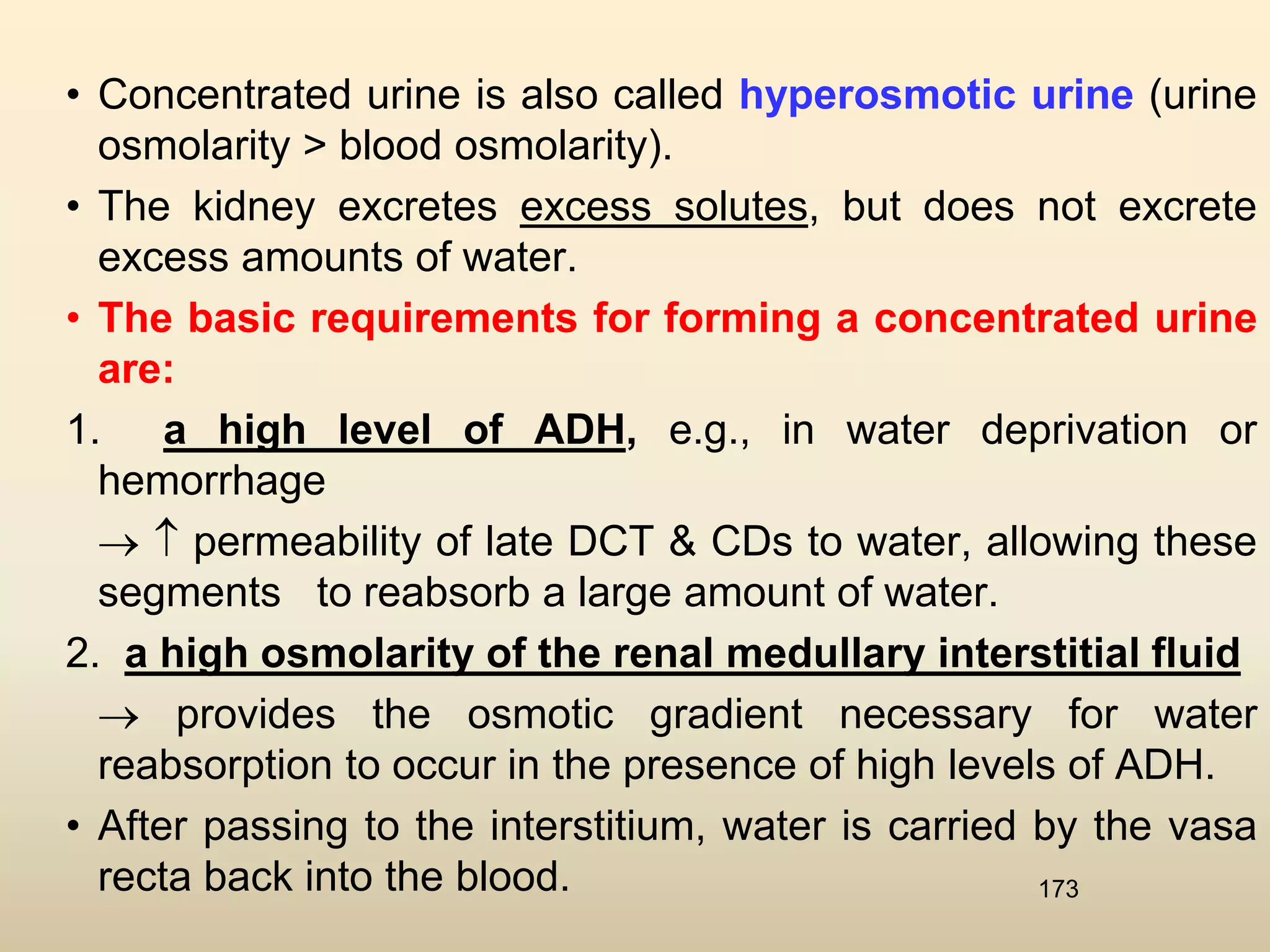 Urine Concentration and dilution. plasma clearance | PDF | Chemistry ...