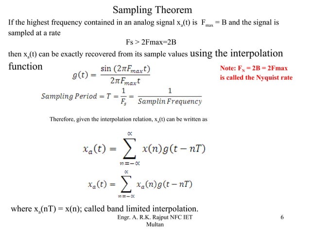 Lecture: Digital Signal Processing Batch 2009 | PPT