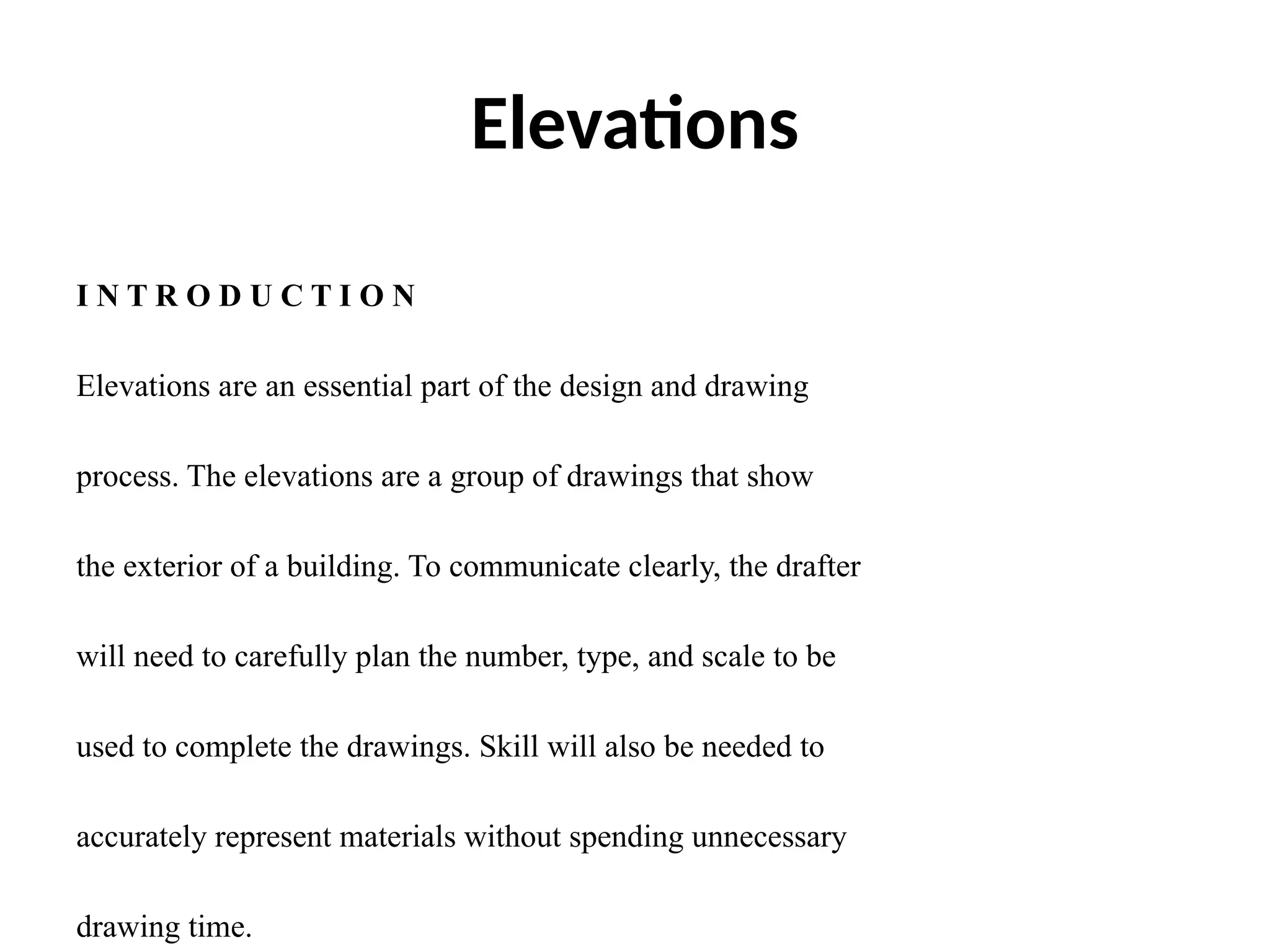 lecture eight, elevations and their plans | PPTX