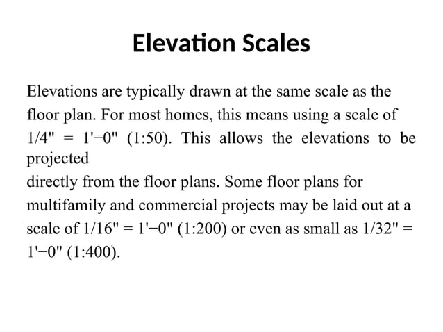 lecture eight, elevations and their plans | PPTX