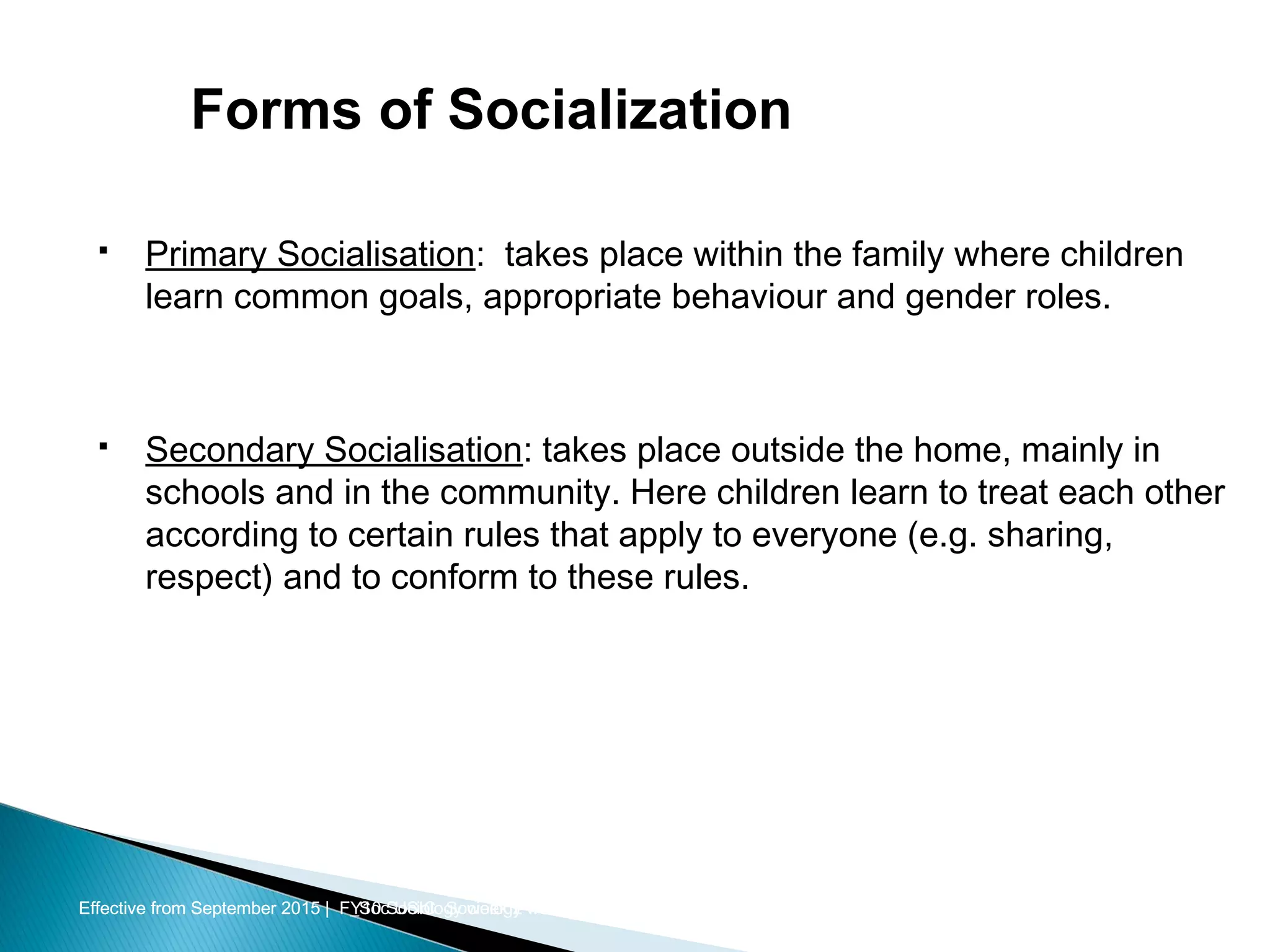 Lecture eight, identity and socialisation | PPT