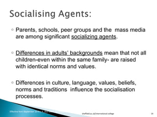 Lecture eight, identity and socialisation | PPT