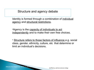 Lecture eight, identity and socialisation | PPT